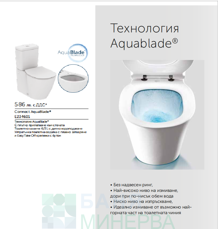 Ideal Standard E234601 CONNECT AquaBlade Моноблок с плътно прилепване ...