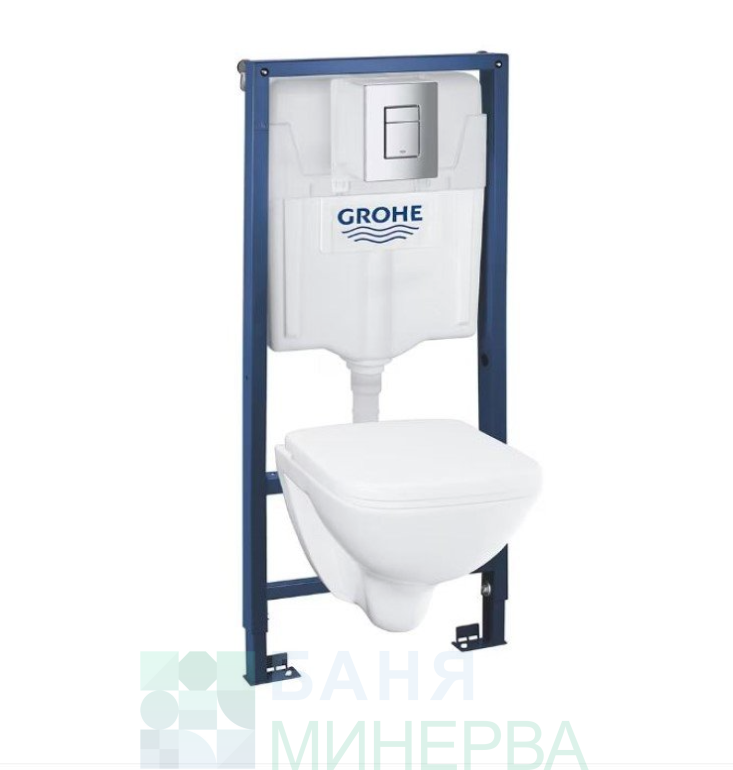 Grohe 39467000 Solido 4 в 1 Промо комплект Структура и окачена тоалетна ...