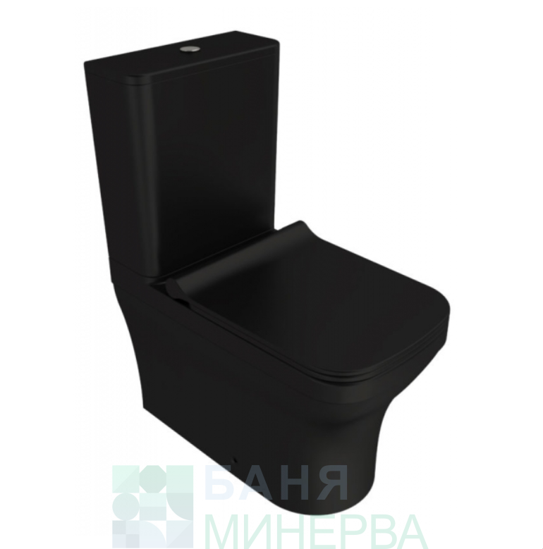 BOCCHI SCALA Rimless Моноблок Черен мат Slim капак - | Баня Минерва София