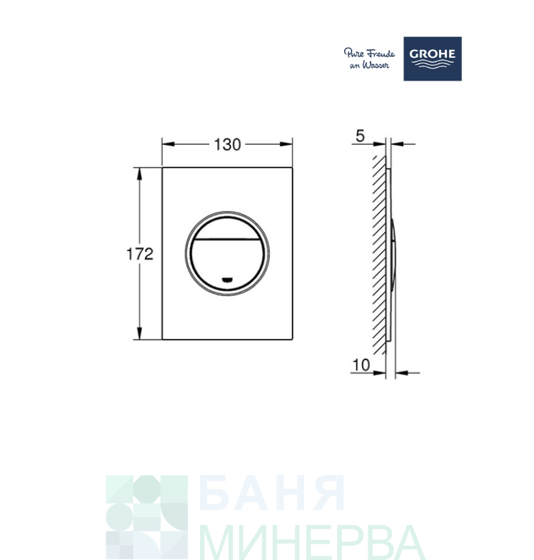 GROHE 37601AL0 БУТОН NOVA COSMOPOLITAN S brushed hard graphite - | Баня ...